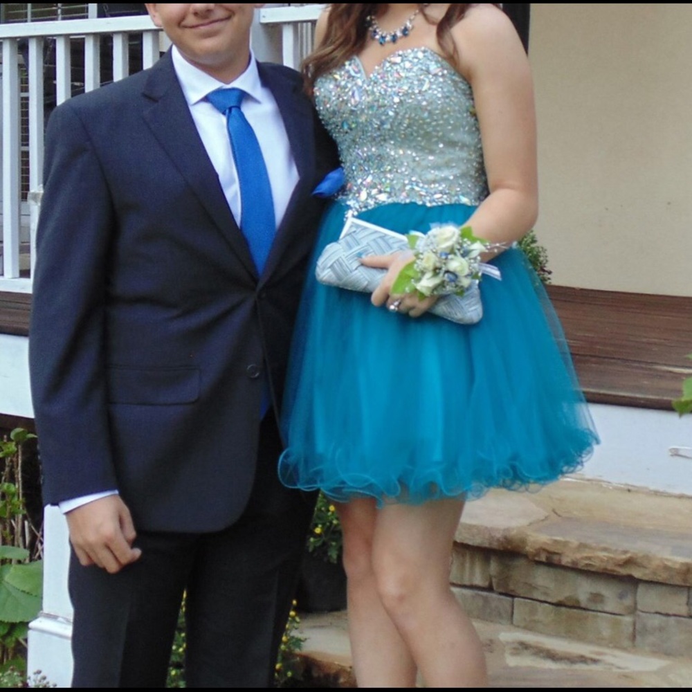 Aqua Crystal Prom/Homecoming Dress - Gem